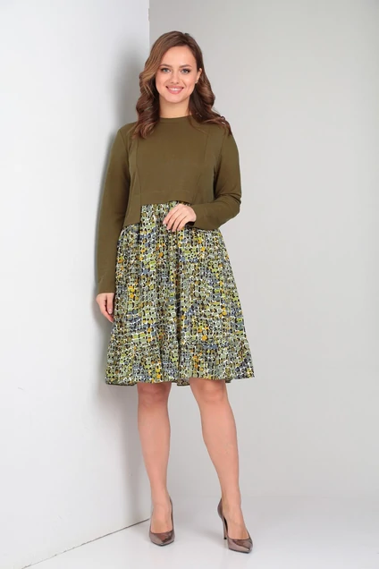 Платье 7607 хаки Tvin купить в интернет магазине Велесмода